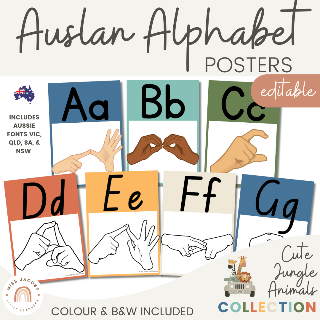 Auslan Alphabet Poster - Miss Jacobs Little Learners