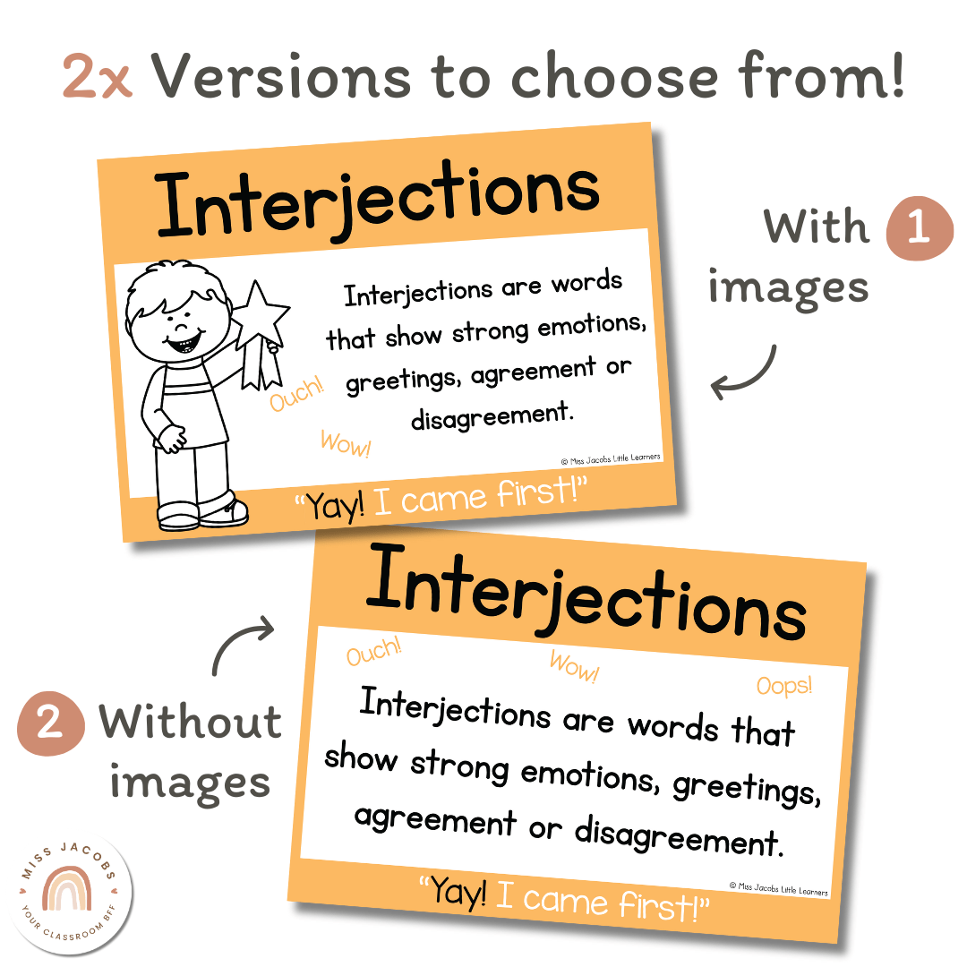 Parts of Speech Posters | Cute Jungle Animals