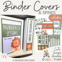 Binder Covers and Spines | Cute Jungle Animals