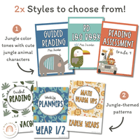 Binder Covers and Spines | Cute Jungle Animals