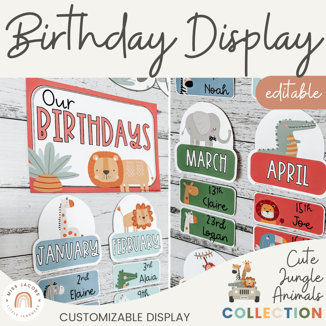 Birthday Display | Cute Jungle Animals
