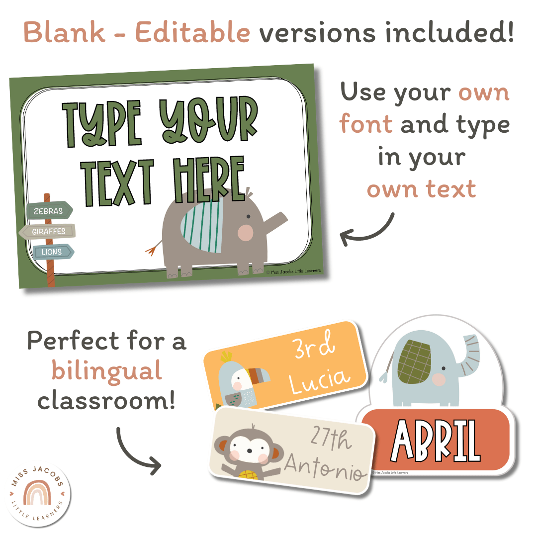 Birthday Display | Cute Jungle Animals