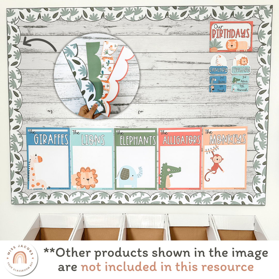 Bulletin Board Borders | Cute Jungle Animals