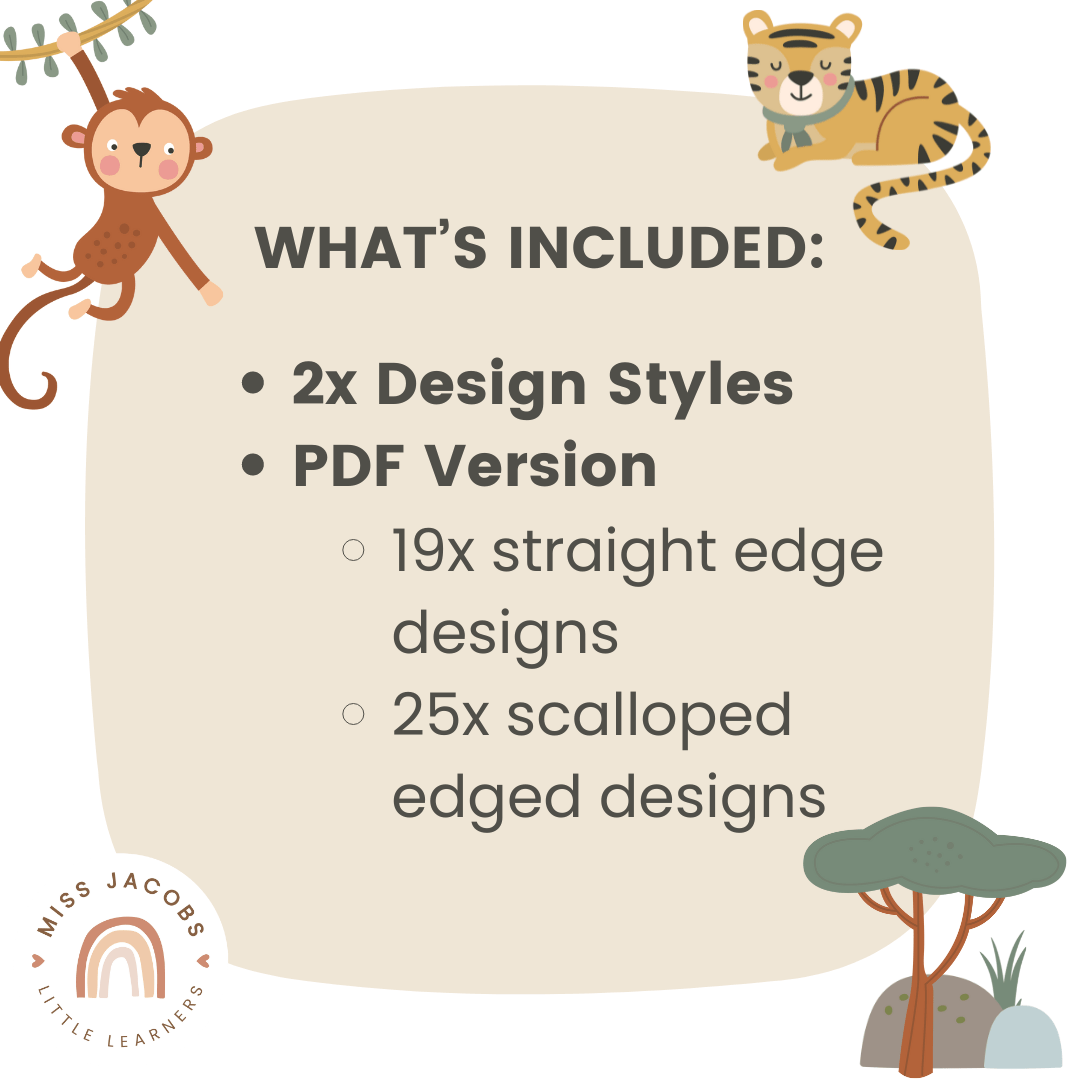 Bulletin Board Borders | Cute Jungle Animals