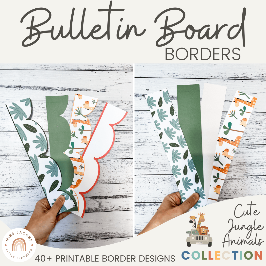 Bulletin Board Borders | Cute Jungle Animals