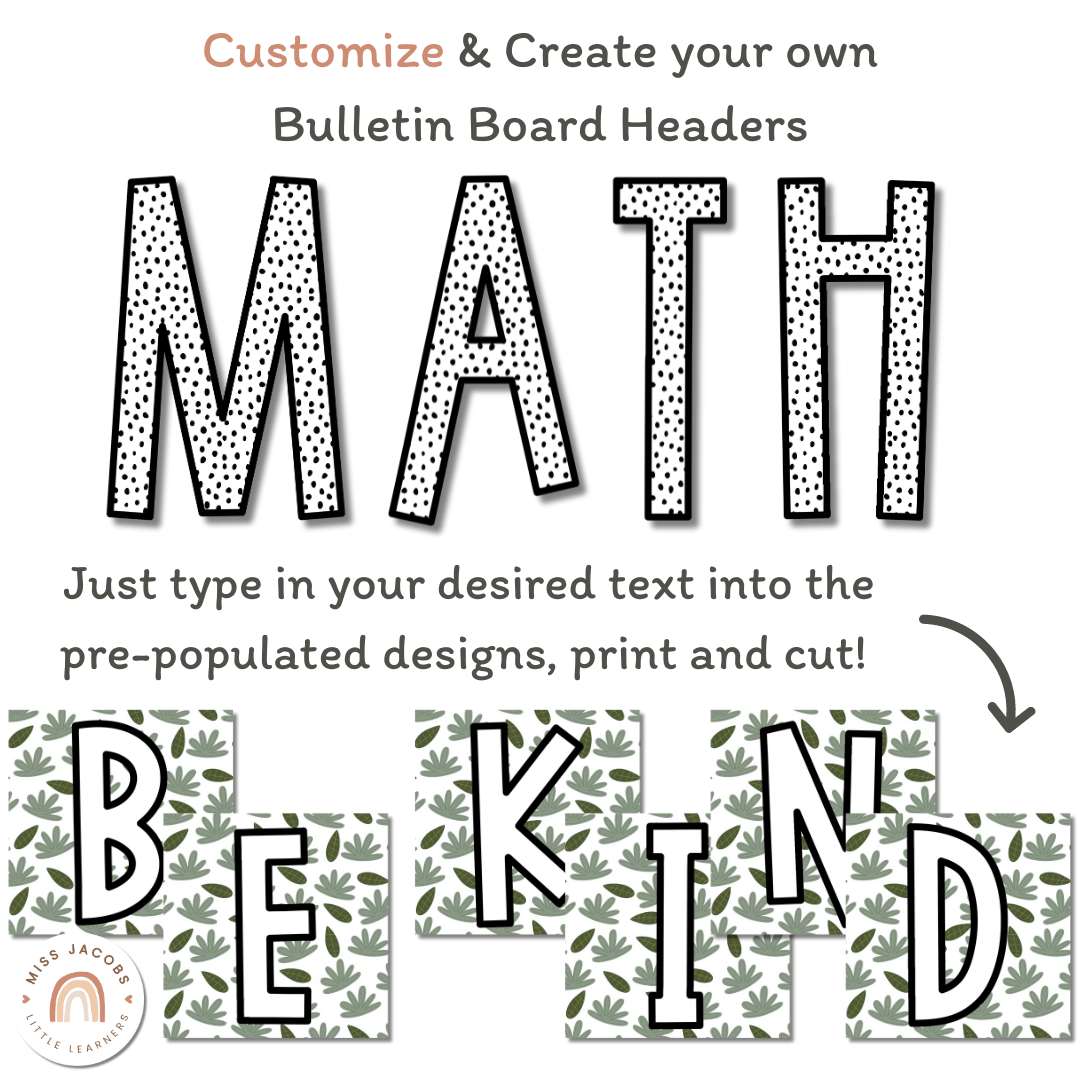 Bulletin Board Lettering Pack | Cute Jungle Animals