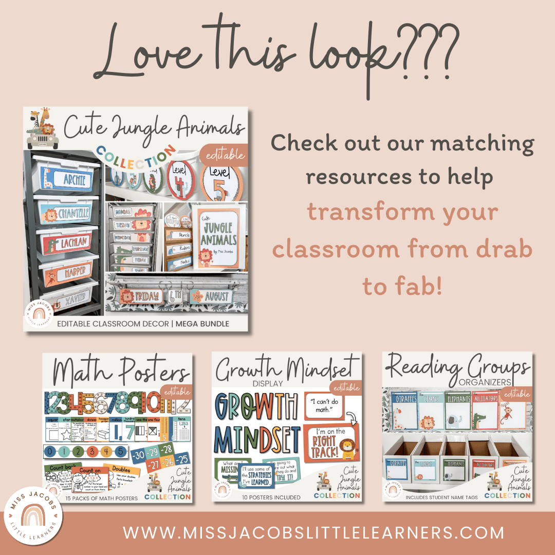 Bulletin Board Lettering Pack | Cute Jungle Animals