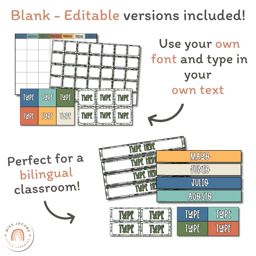 Classroom Calendar & Weather Display | Cute Jungle Animals – Miss ...