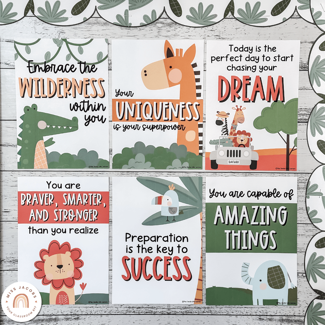 Cute Jungle Animals Classroom Decor - Safari Theme - Miss Jacobs