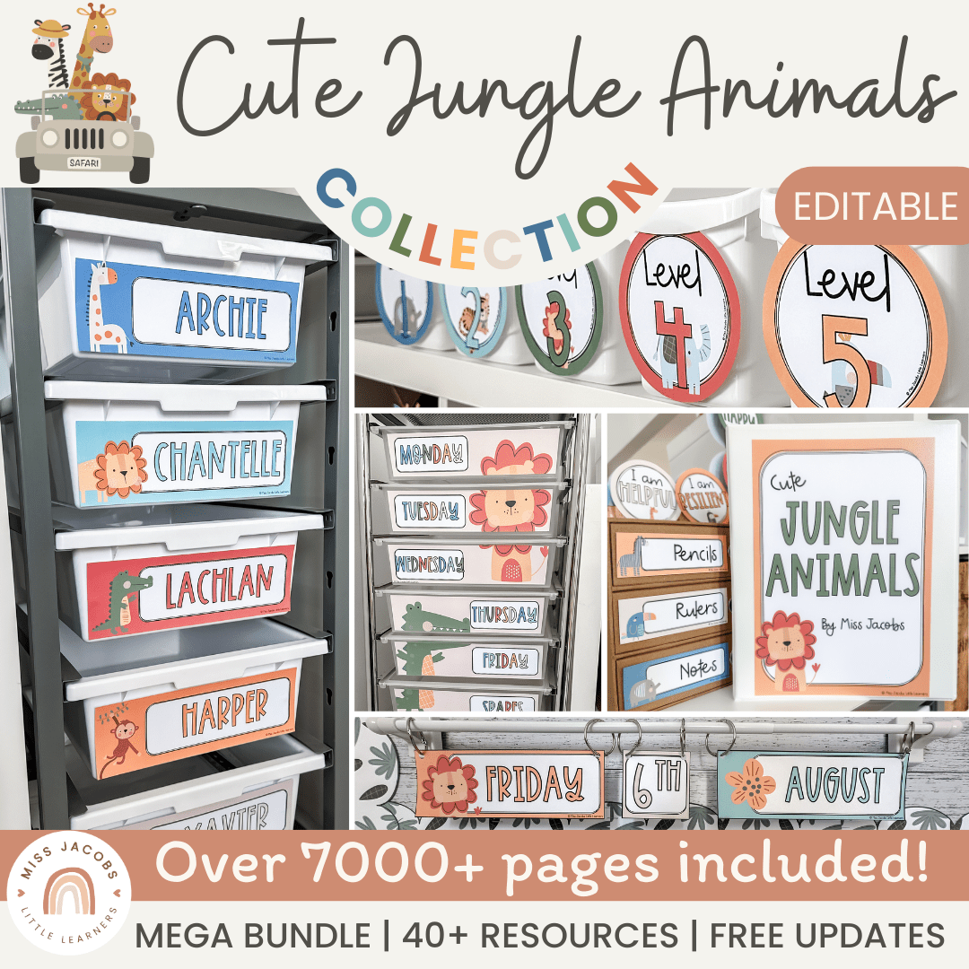 Cute Jungle Animals Classroom Decor - Safari Theme - Miss Jacobs