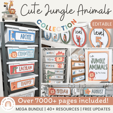 Cute Jungle Animals Classroom Collection - Miss Jacobs Little Learners ...