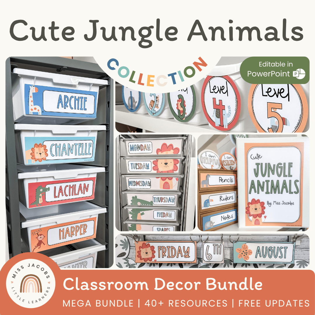 Cute Jungle Animals Classroom Decor - Safari Theme - Miss Jacobs