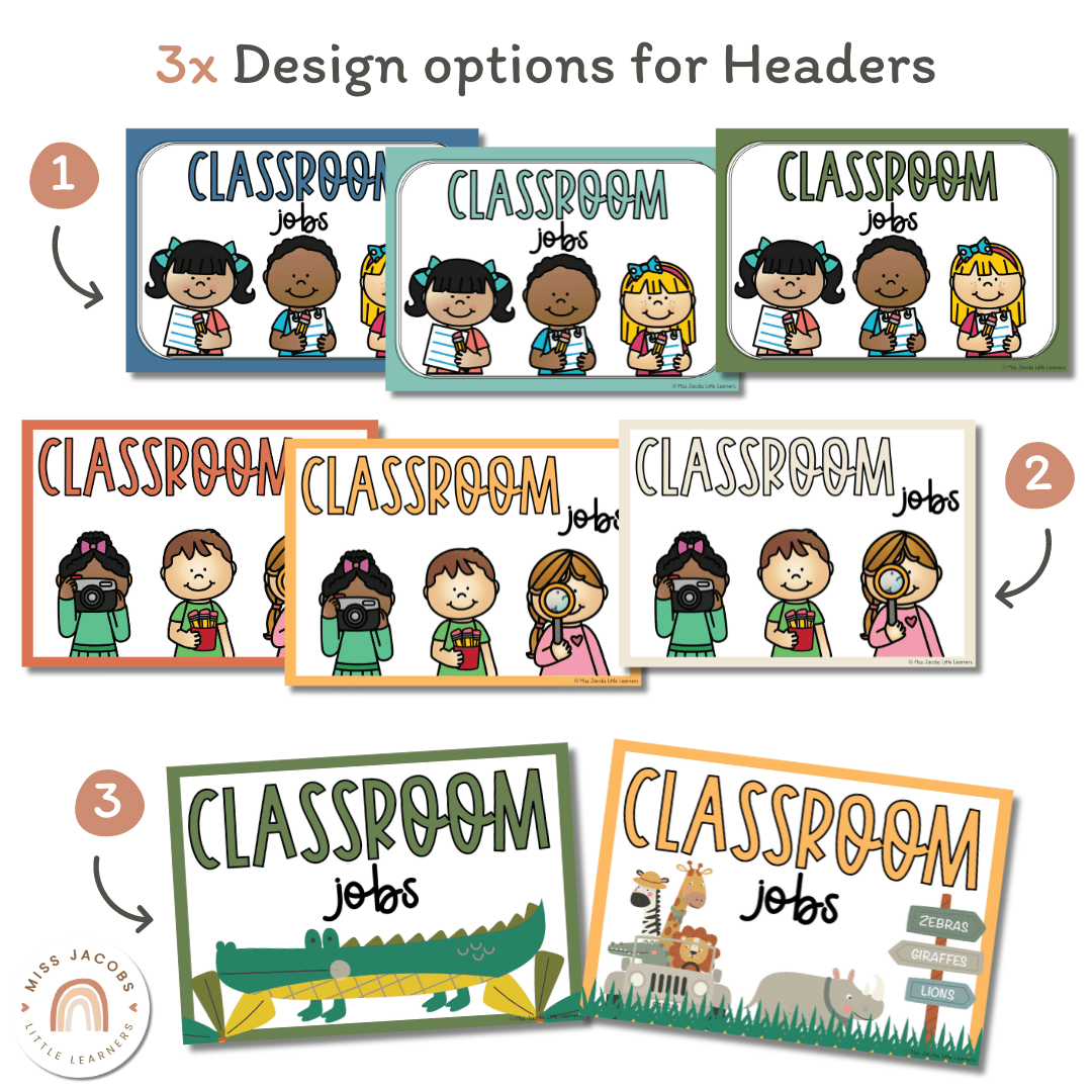 Classroom Jobs Display | Cute Jungle Animals