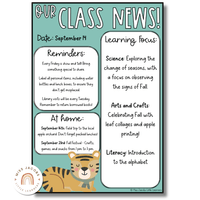 Classroom Newsletter Templates | | Cute Jungle Animals - Default Title ...