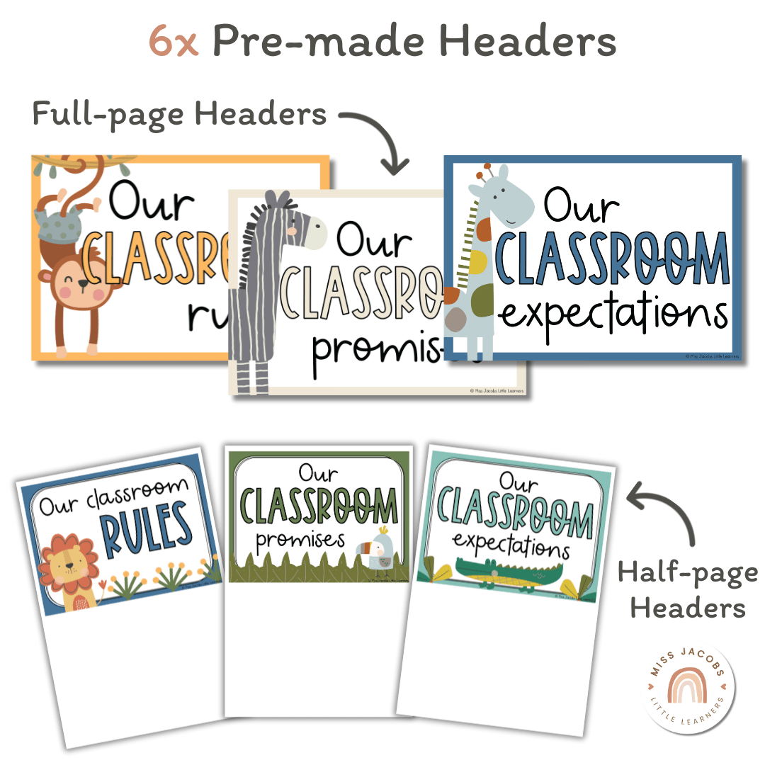 Classroom Rules Posters | Cute Jungle Animals