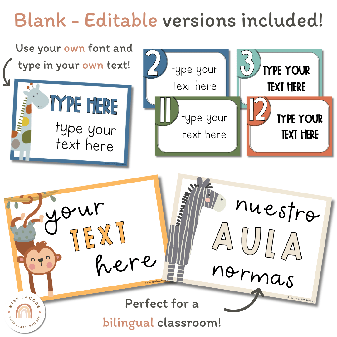 Classroom Rules Posters | Cute Jungle Animals - Miss Jacobs Little Learners