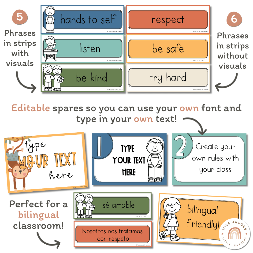 Classroom Rules Posters | Cute Jungle Animals