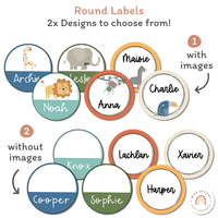 Classroom Supply Labels & Name Tags | Cute Jungle Animals