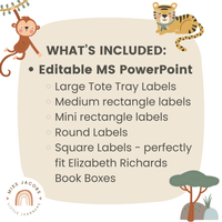 Classroom Supply Labels & Name Tags | Cute Jungle Animals