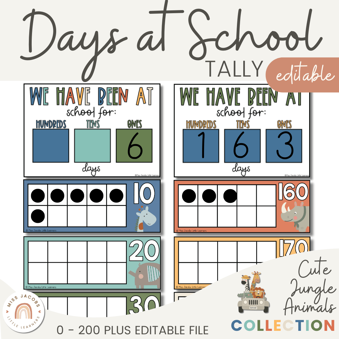 Days at School Display | Cute Jungle Animals
