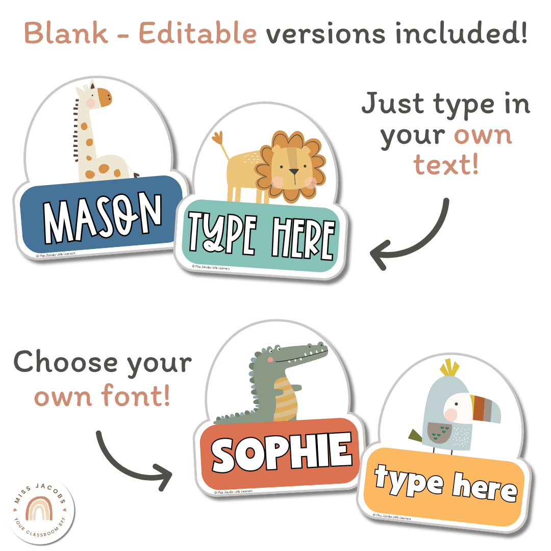 Door Display or Bulletin Board | Cute Jungle Animals