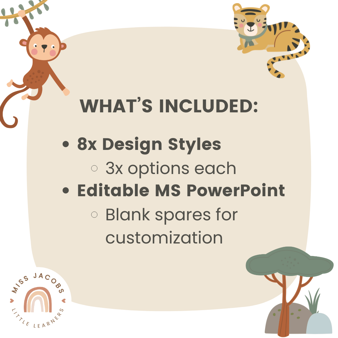Meet the Teacher Templates | Cute Jungle Animals