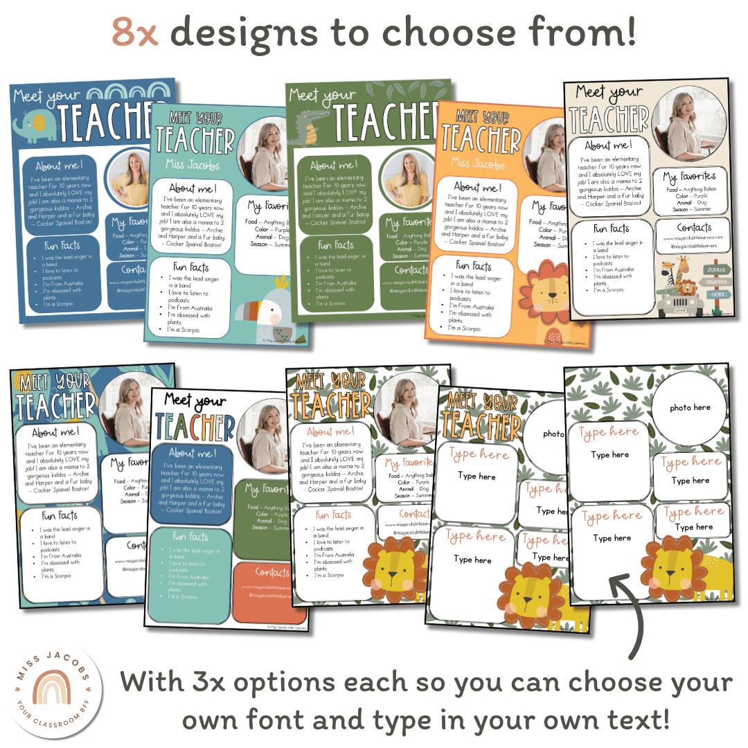 Meet the Teacher Templates | Cute Jungle Animals