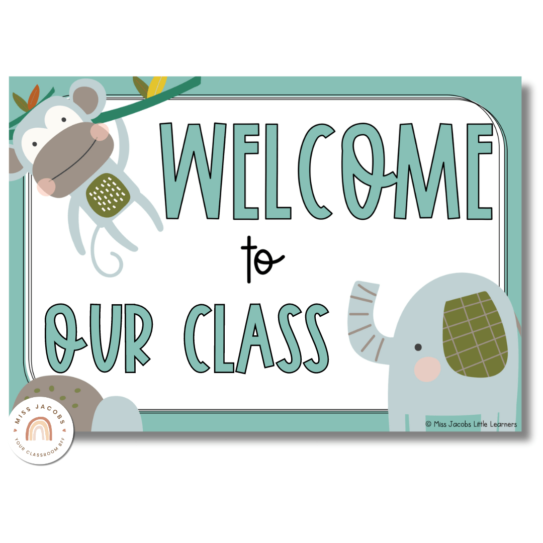 Welcome Posters | Cute Jungle Animals