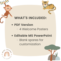 Welcome Posters | Cute Jungle Animals – Miss Jacobs Little Learners