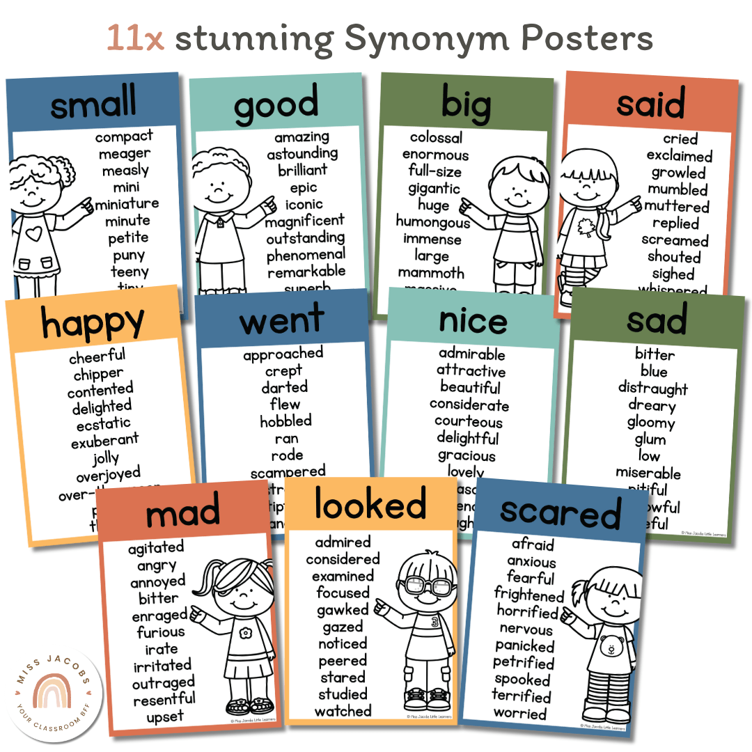 Synonym Posters | Cute Jungle Animals