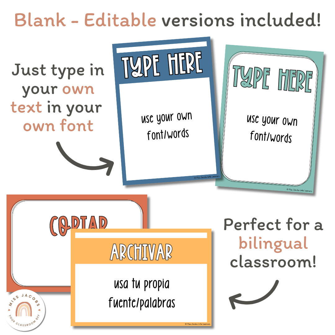 Editable Classroom Posters | Cute Jungle Animals