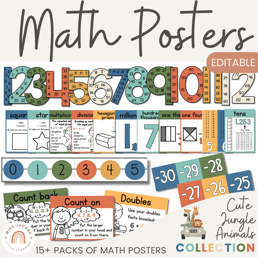 Cute Jungle Animals Classroom Collection - Miss Jacobs Little Learners ...