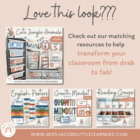 Cute Jungle Safari Animals Math Posters Decor - Miss Jacobs