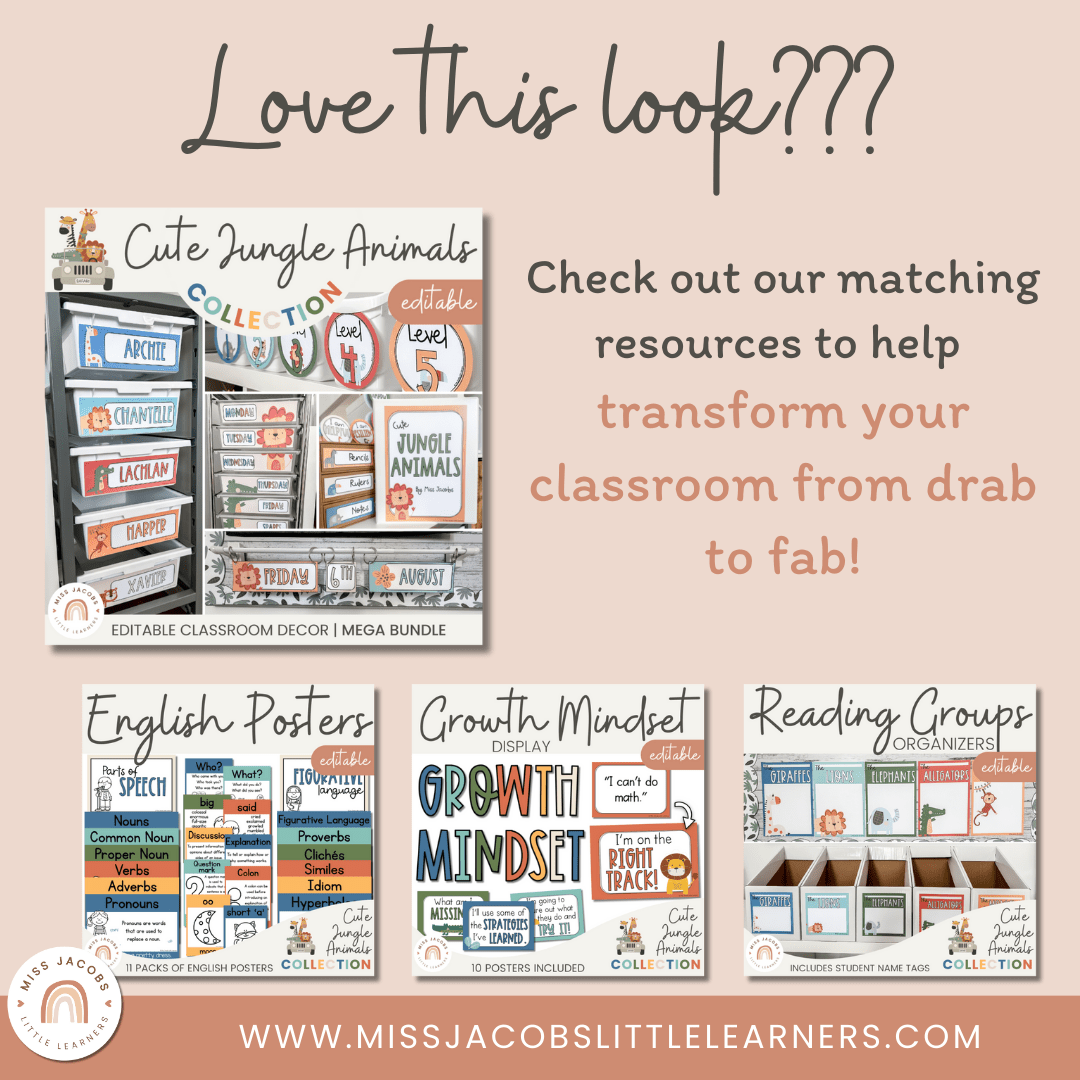 Math Posters Bundle | Cute Jungle Animals - Default Title - Miss Jacobs ...