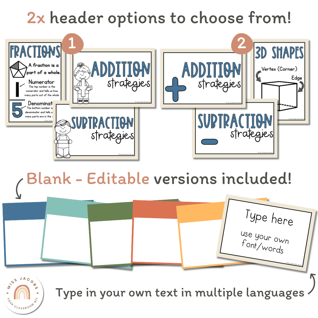 Math Posters Bundle | Cute Jungle Animals - Default Title - Miss Jacobs ...