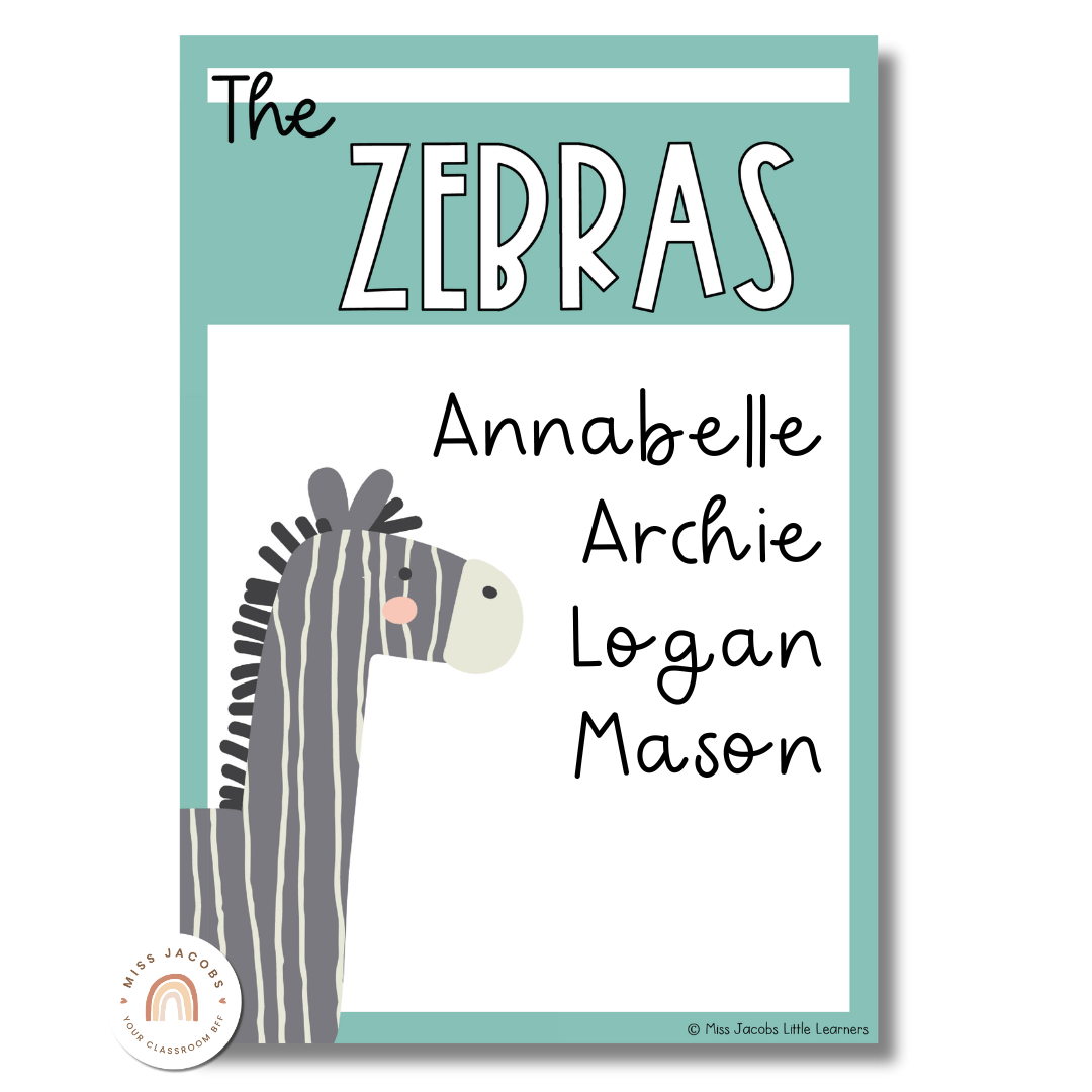 Reading Group Organizers & Labels | Cute Jungle Animals