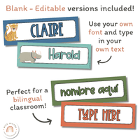 Student Desk Plates & Supply Labels | Cute Jungle Animals
