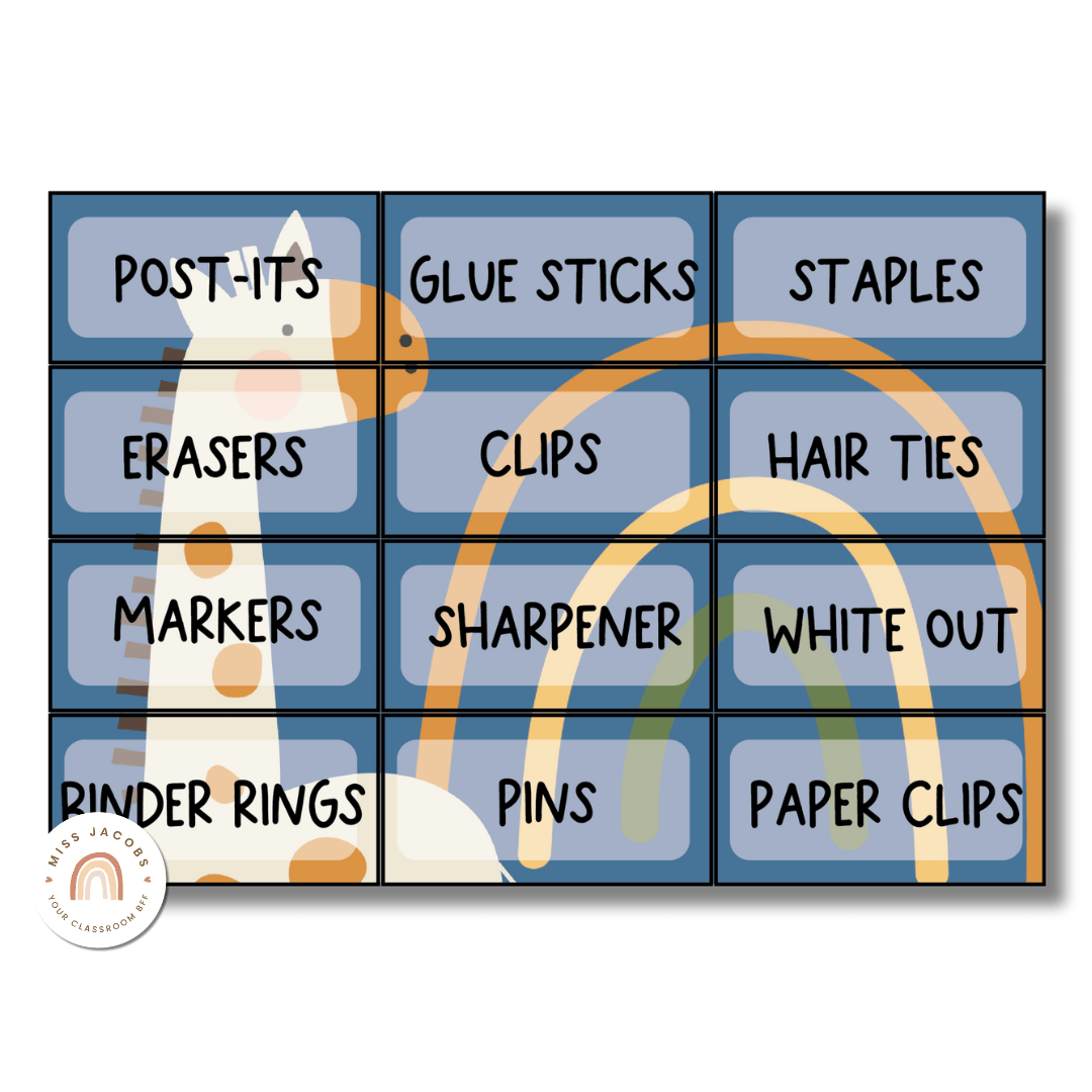 Teacher Toolbox Labels | Cute Jungle Animals