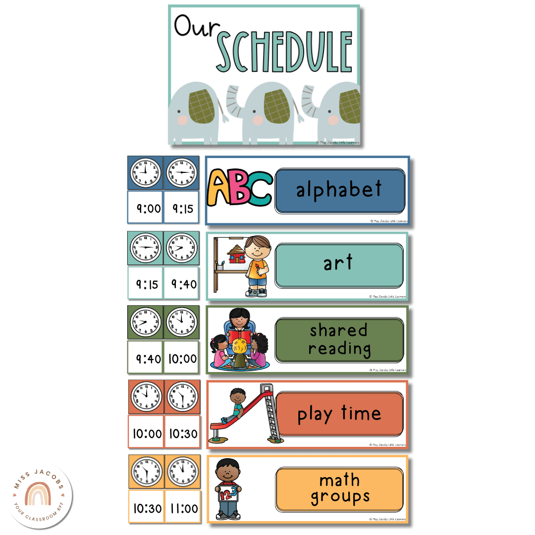 Visual Timetable and Daily Schedule | Cute Jungle Animals - Default Title