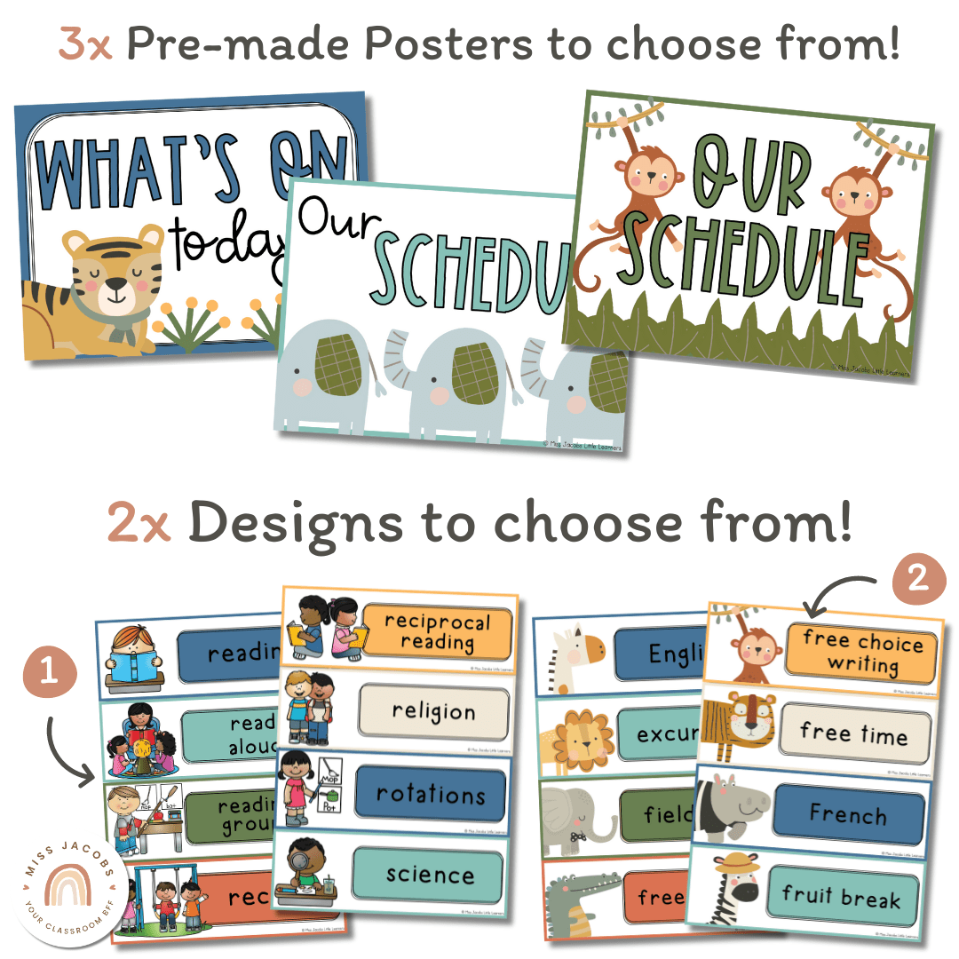 Visual Timetable and Daily Schedule | Cute Jungle Animals - Default Title