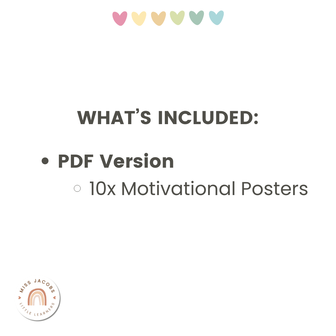Motivational Classroom Posters - Cute Pastel Theme - Miss Jacobs – Miss ...