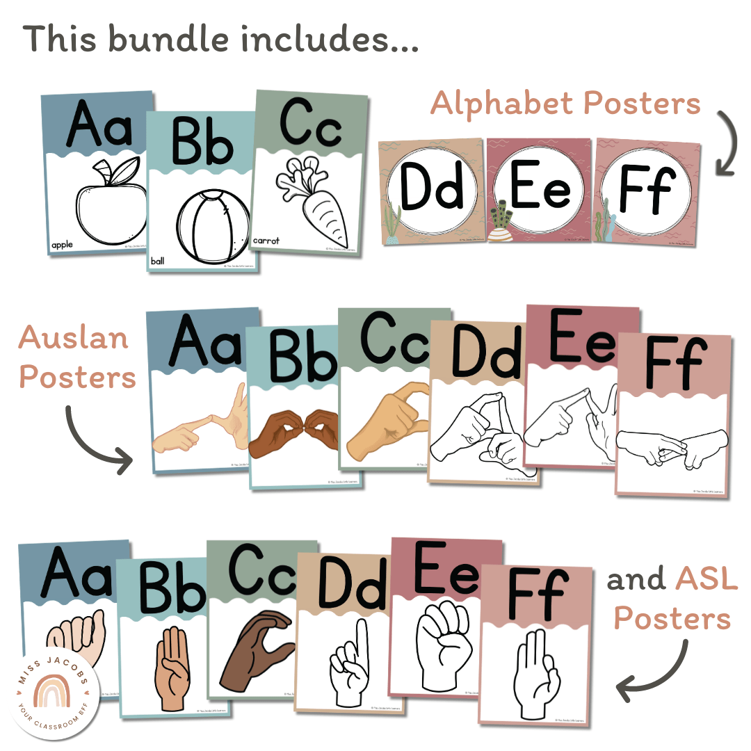 Alphabet Posters Bundle - Cute Sea Life Classroom Decor – Miss Jacobs ...