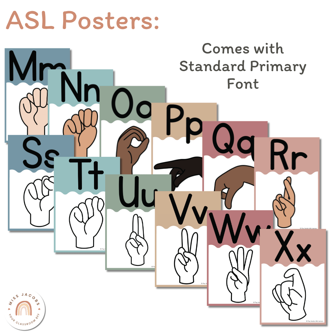 Alphabet Posters Bundle - Cute Sea Life Classroom Decor