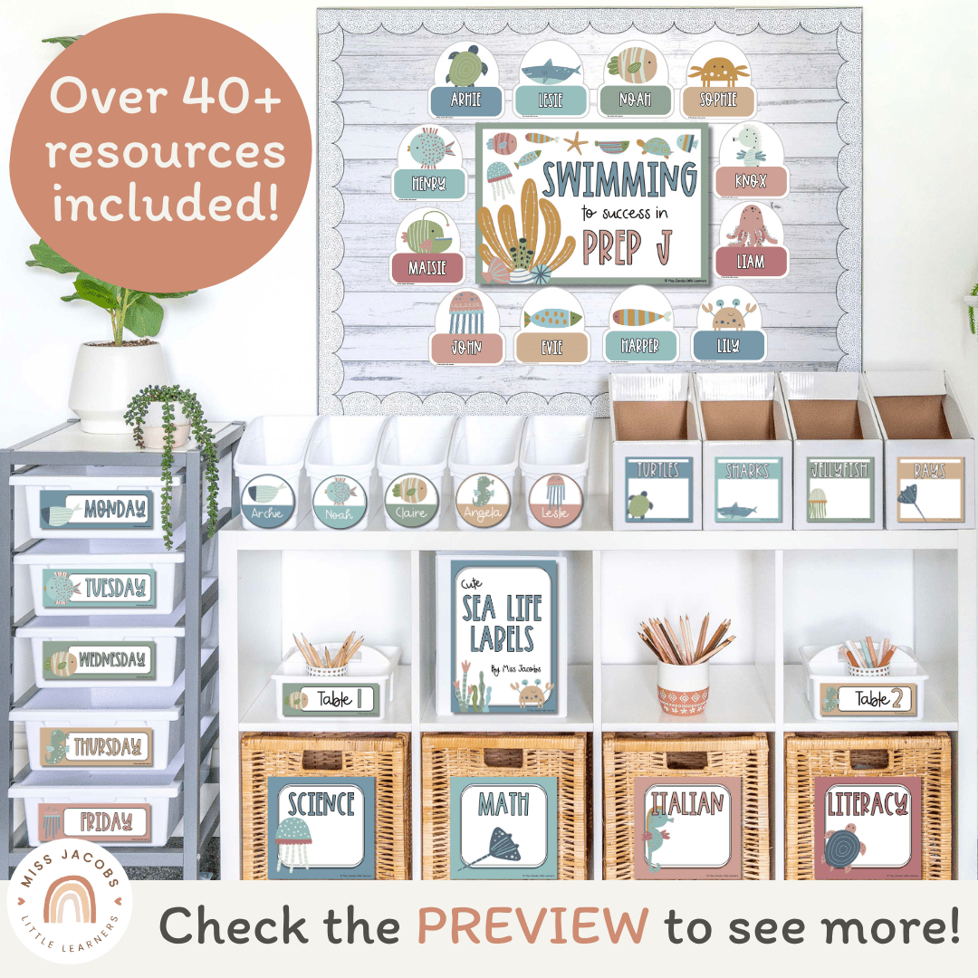Cute Sea Life Classroom Decor - Ocean Theme - Miss Jacobs