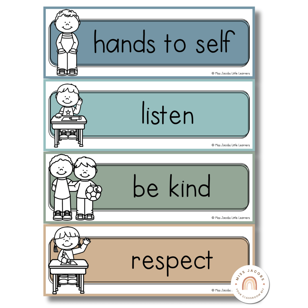 Classroom Rules and Expectations Posters - Cute Sea Life