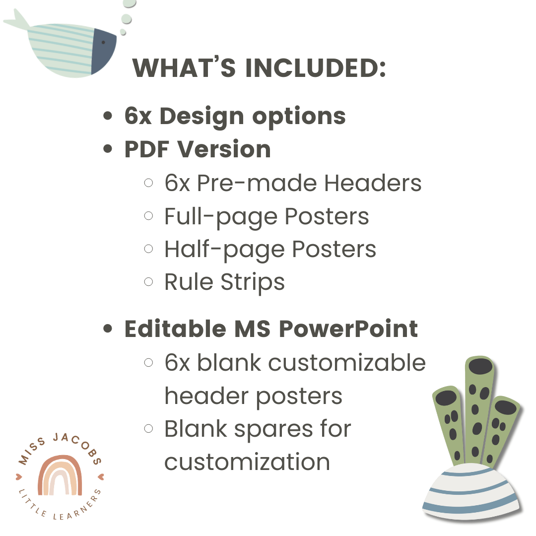 Classroom Rules and Expectations Posters - Cute Sea Life