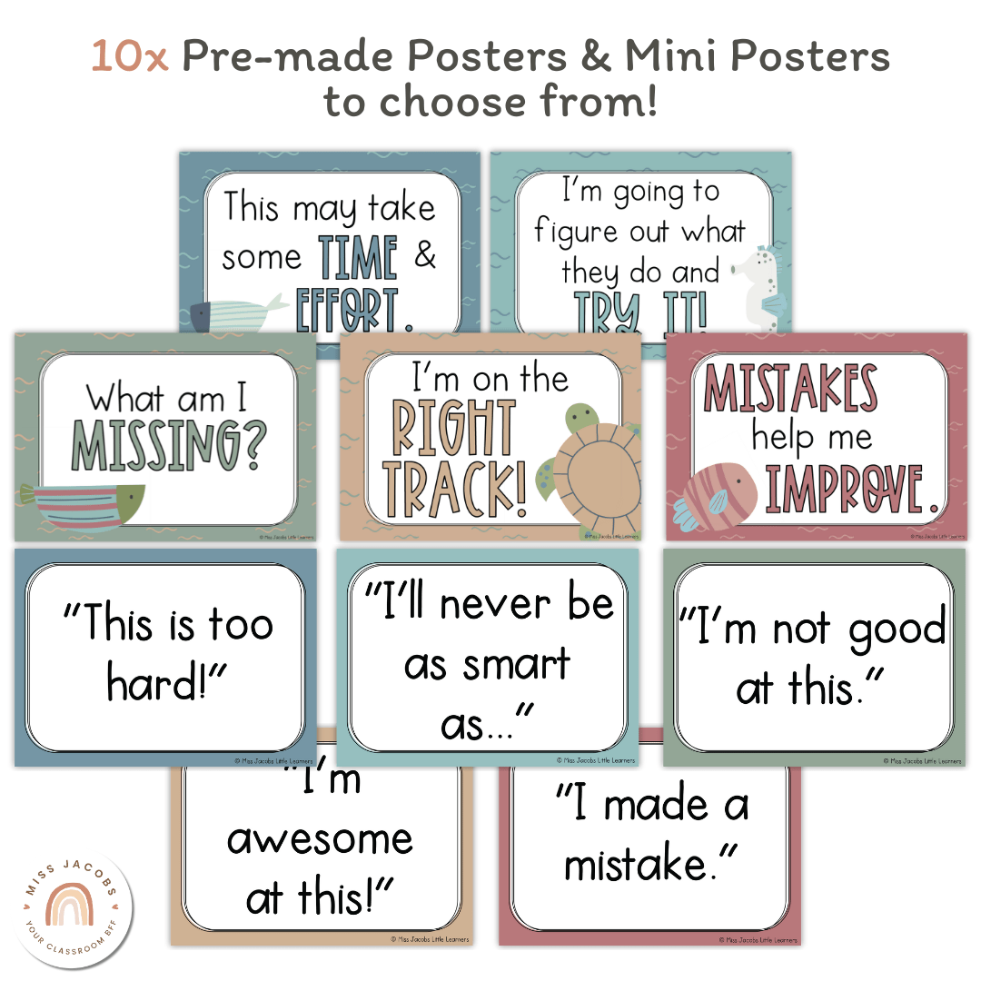 Cute Sea Life Growth Mindset Display - Default Title - Miss Jacobs ...