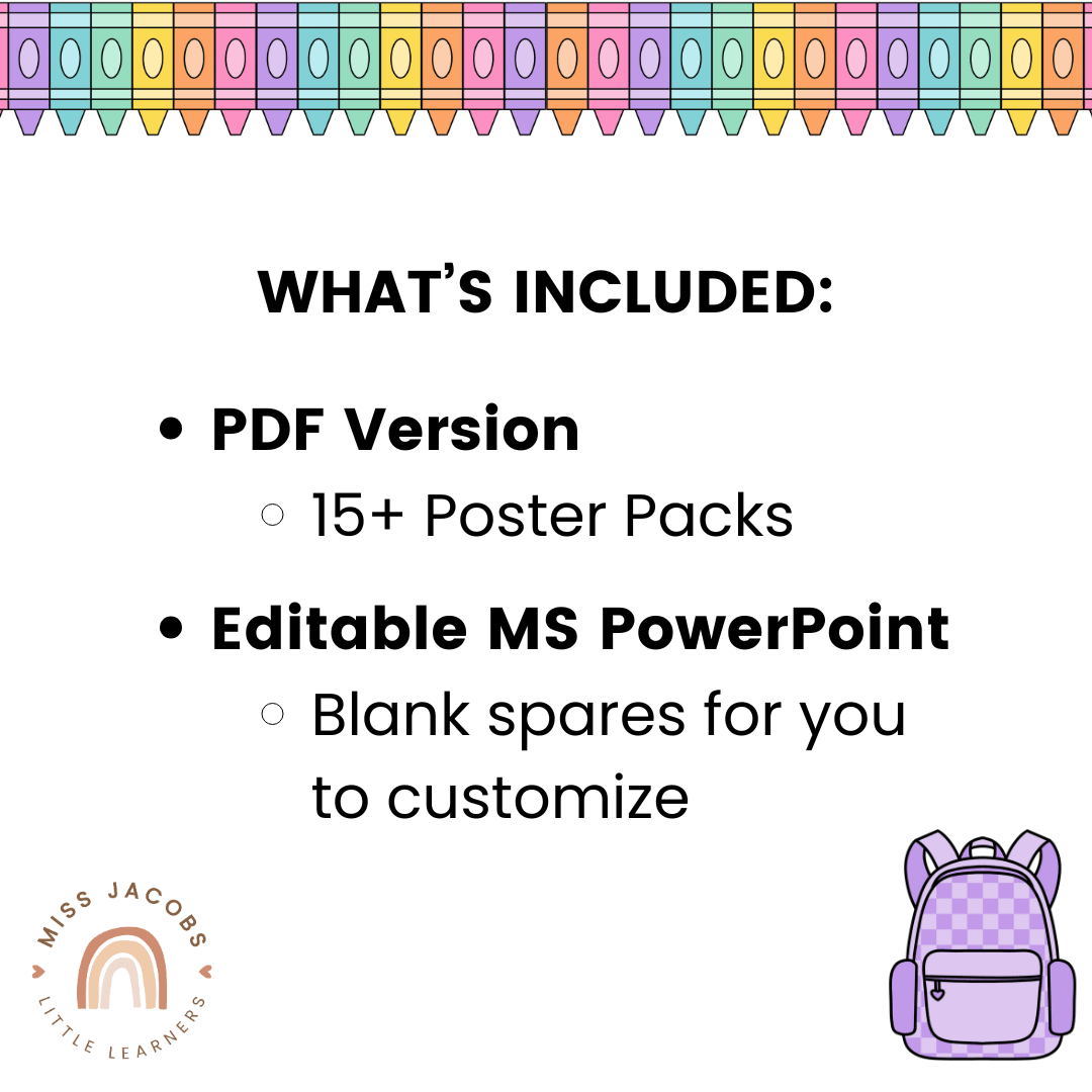 Cutesy Classroom Math Posters Decor - Miss Jacobs Little Learners