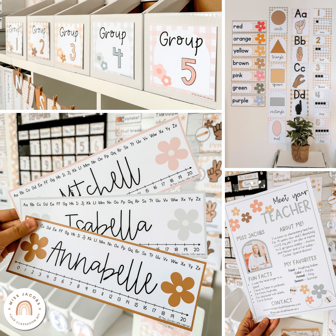Daisy Gingham Classroom Decor - Neutrals Theme - Miss Jacobs