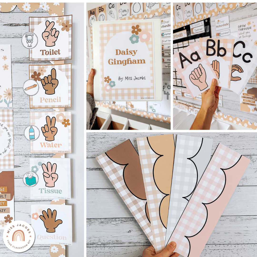 Daisy Gingham Classroom Decor - Neutrals Theme - Miss Jacobs